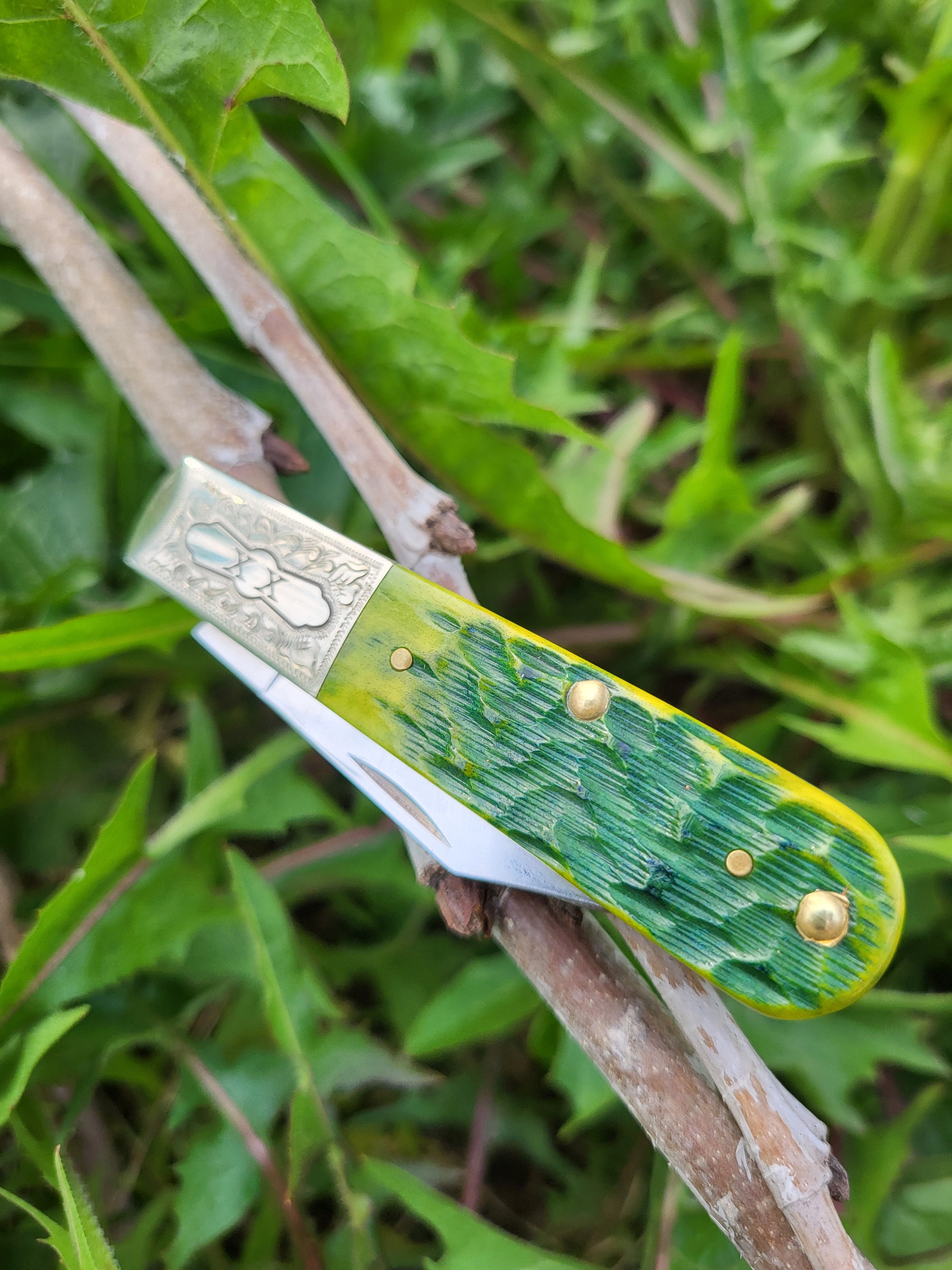 Mystery Hand-Engraved Case Knife, Knife with Hand-Engraved Bolsters, C ...